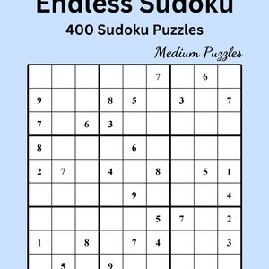 Ultimate Sudoku Challenge 400 Medium Sudoku Printable Puzzles Sudoku ...