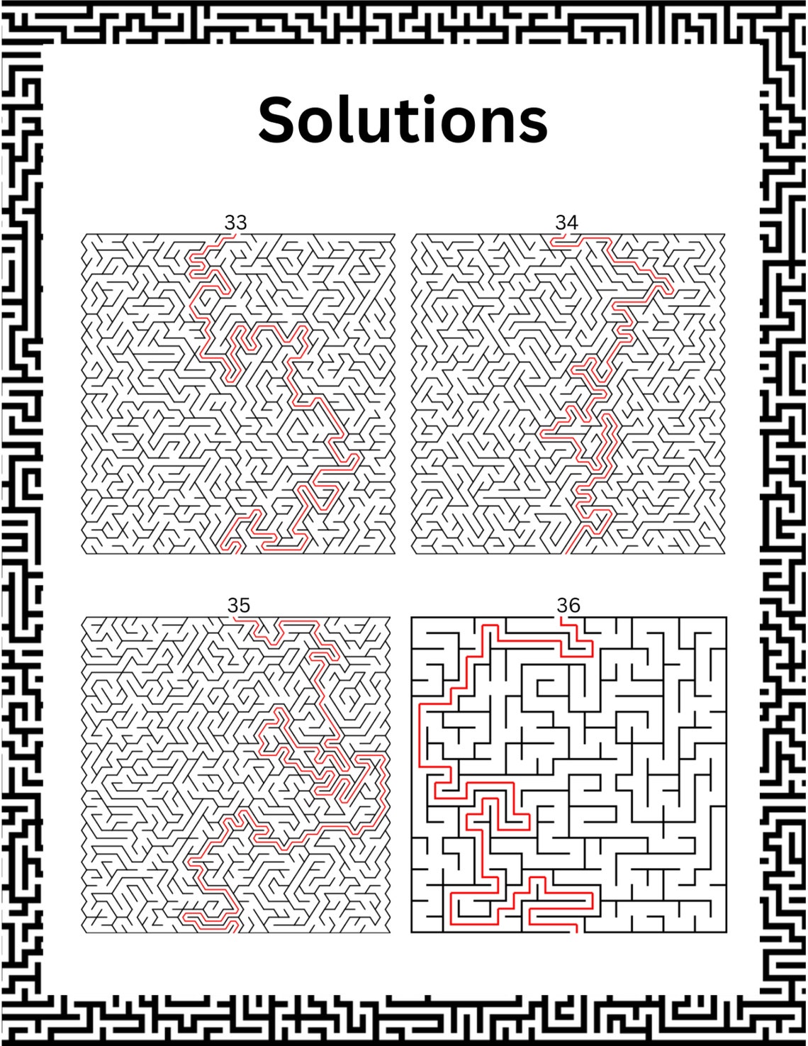 Endless Mazes 100 Maze Puzzle Printable Book Easy Maze Puzzles for ...