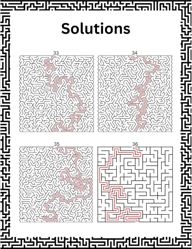 Endless Mazes 100 Maze Puzzle Printable Book Easy Maze Puzzles for ...