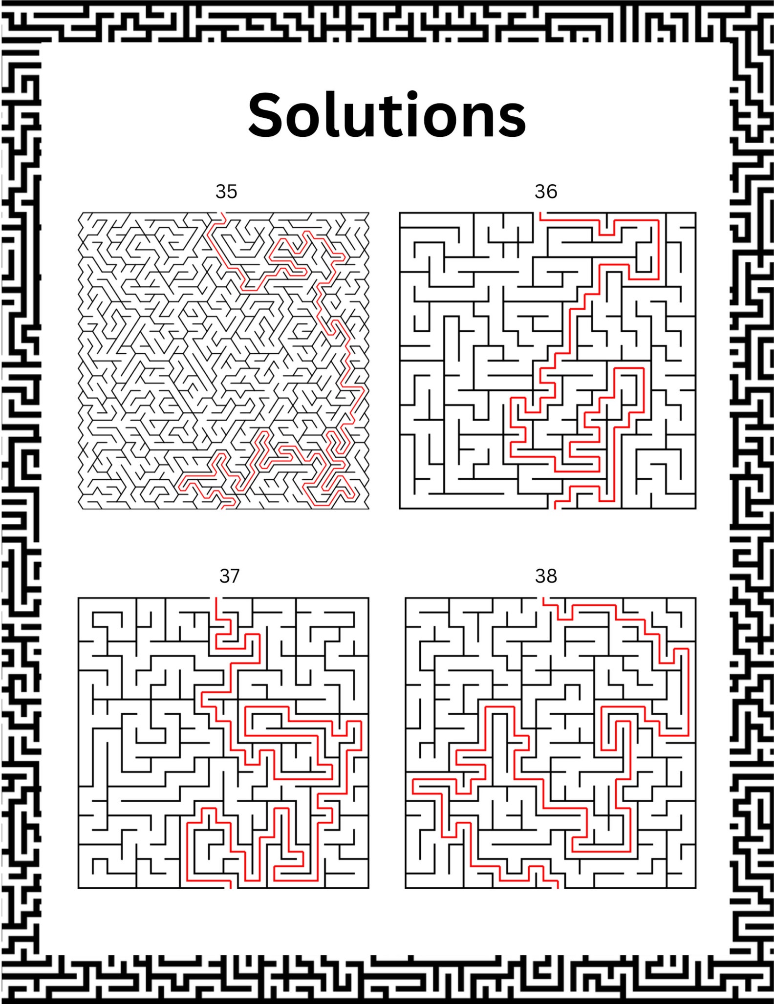 Endless Mazes 100 Maze Puzzle Printable Book Medium Maze Puzzles for ...