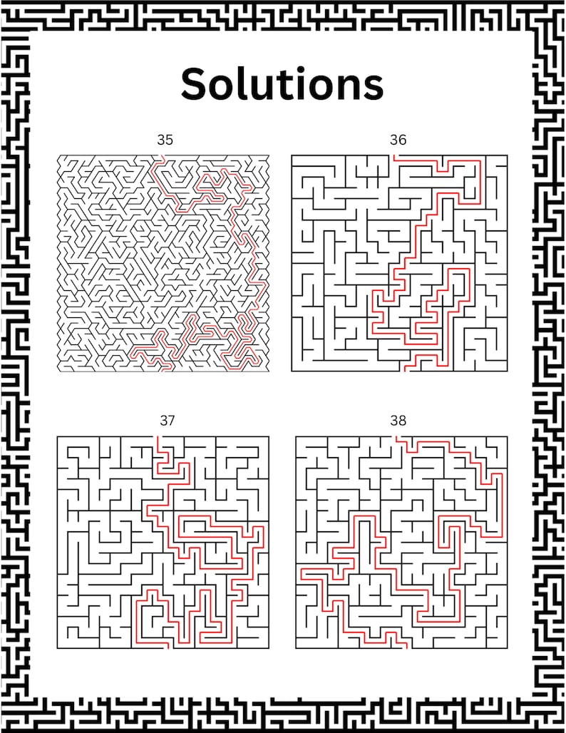 Endless Mazes 100 Maze Puzzle Printable Book Medium Maze Puzzles for ...