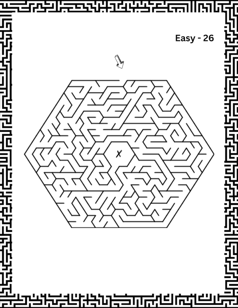 Endless Mazes 100 Maze Puzzle Printable Book Easy Maze Puzzles for ...