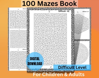 Endless Mazes 100 Maze Puzzle Printable Book Medium Maze Puzzles for ...