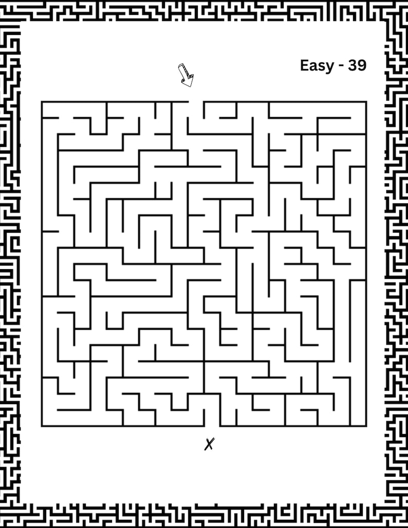Endless Mazes 100 Maze Puzzle Printable Book Easy Maze Puzzles for ...
