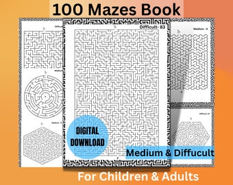 Endless Mazes 100 Maze Puzzle Printable Book Medium Maze Puzzles for ...