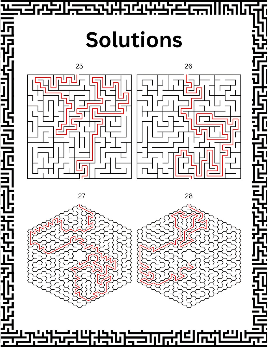 Endless Mazes 100 Maze Puzzle Printable Book Medium and Difficult Maze ...
