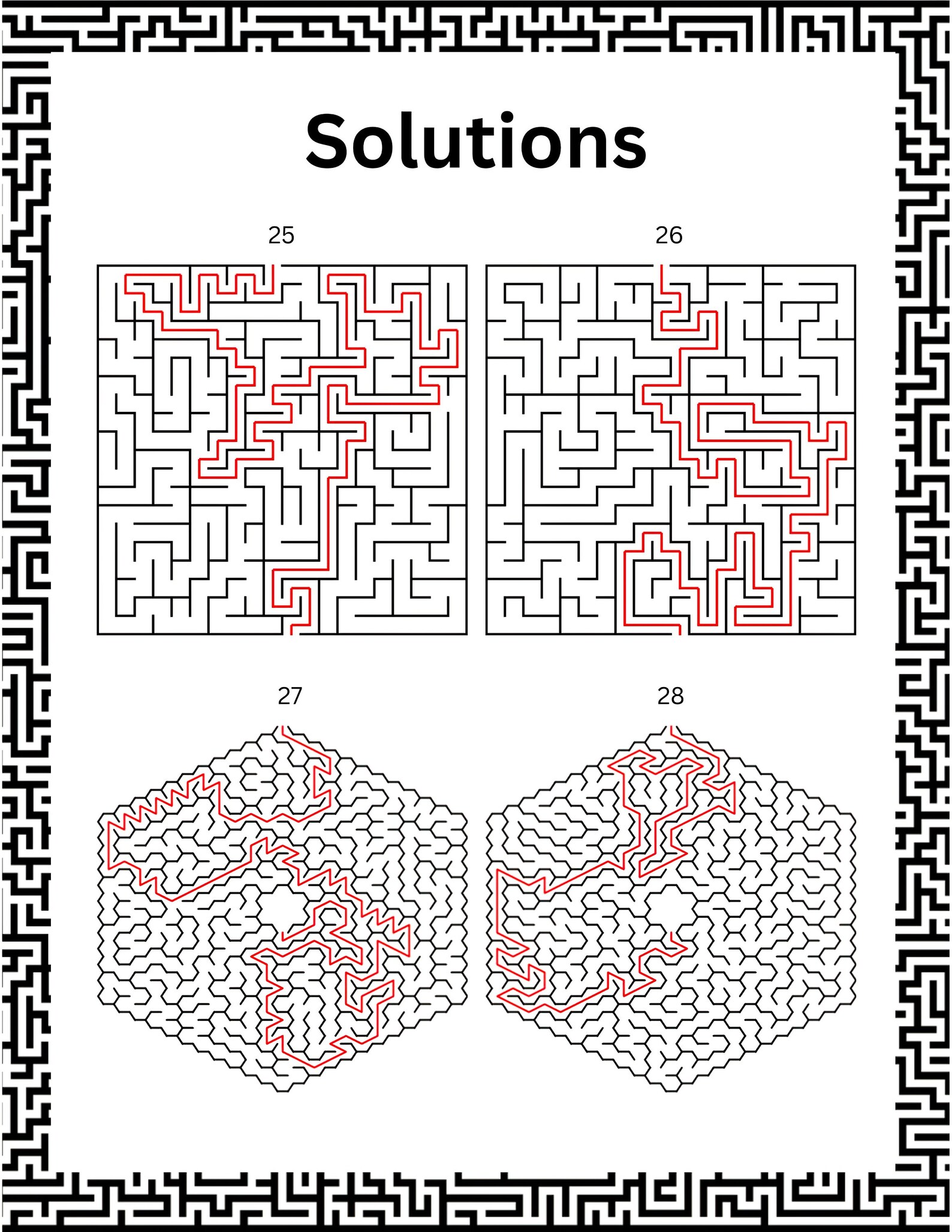Endless Mazes 100 Maze Puzzle Printable Book Medium and Difficult Maze ...