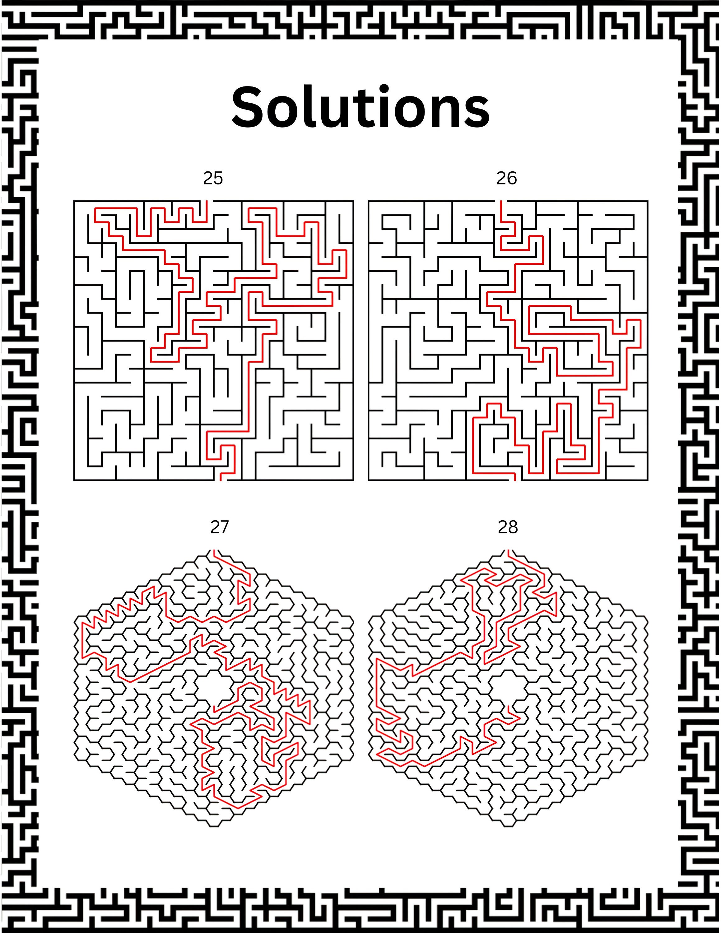 Endless Mazes 100 Maze Puzzle Printable Book Medium and Difficult Maze ...