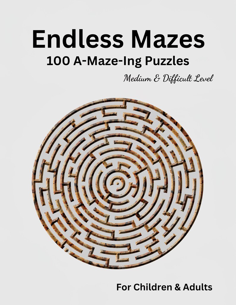 Endless Mazes 100 Maze Puzzle Printable Book Medium and - Etsy