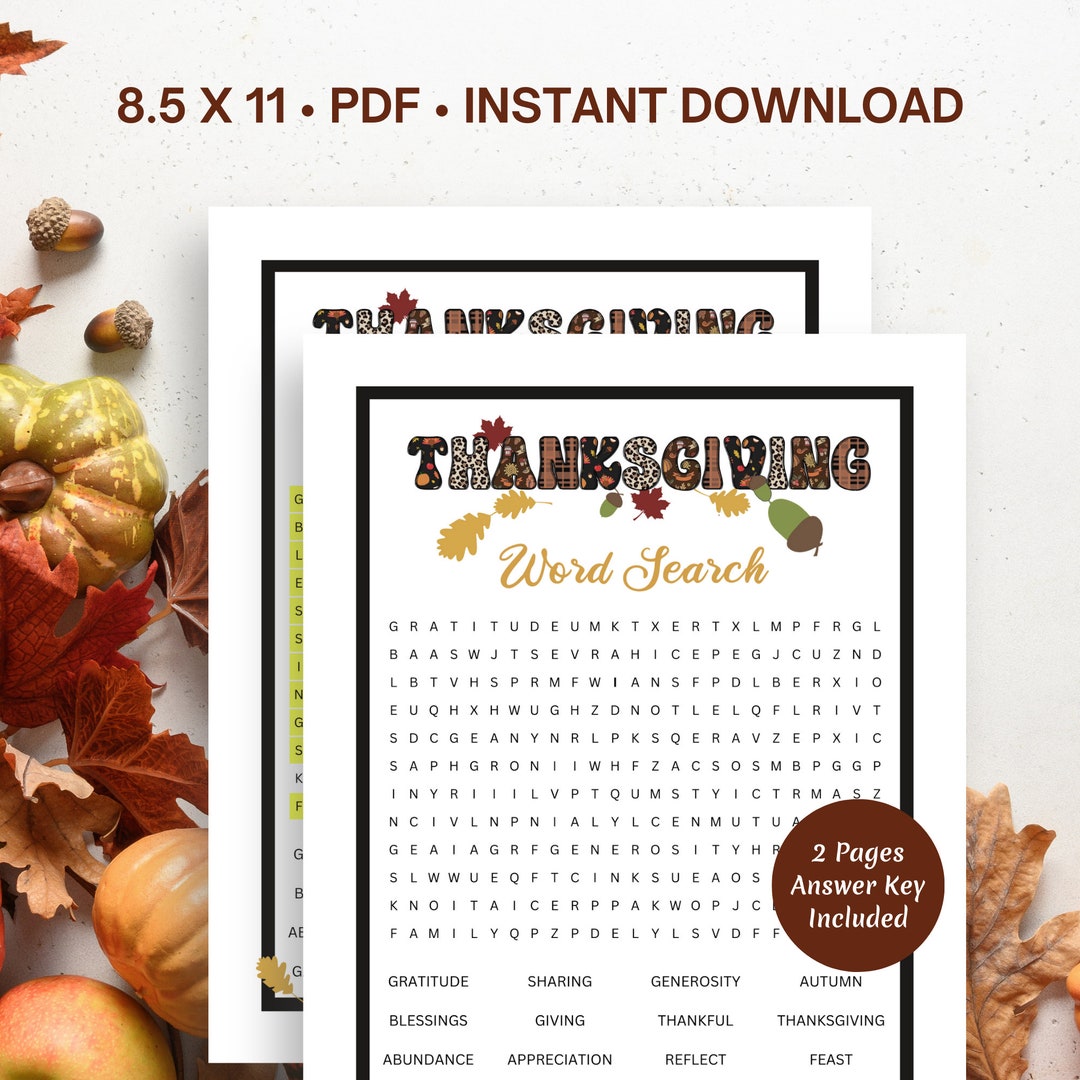 Thanksgiving Games, Word Search, Thanksgiving Games Printable ...