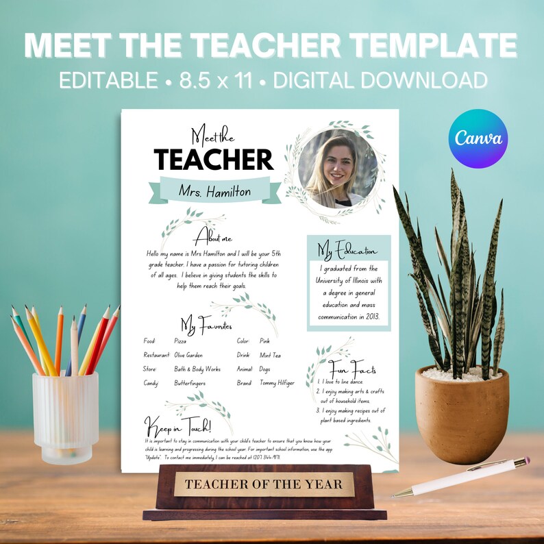 Editable Meet the Teacher Template, Back to School Flyer, Canva ...