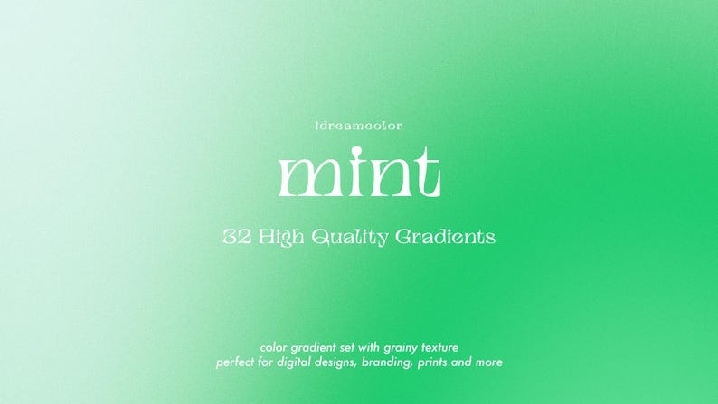 Mint Green Grainy Gradient Backgrounds | 32 Soft Color JPEG Files - Etsy