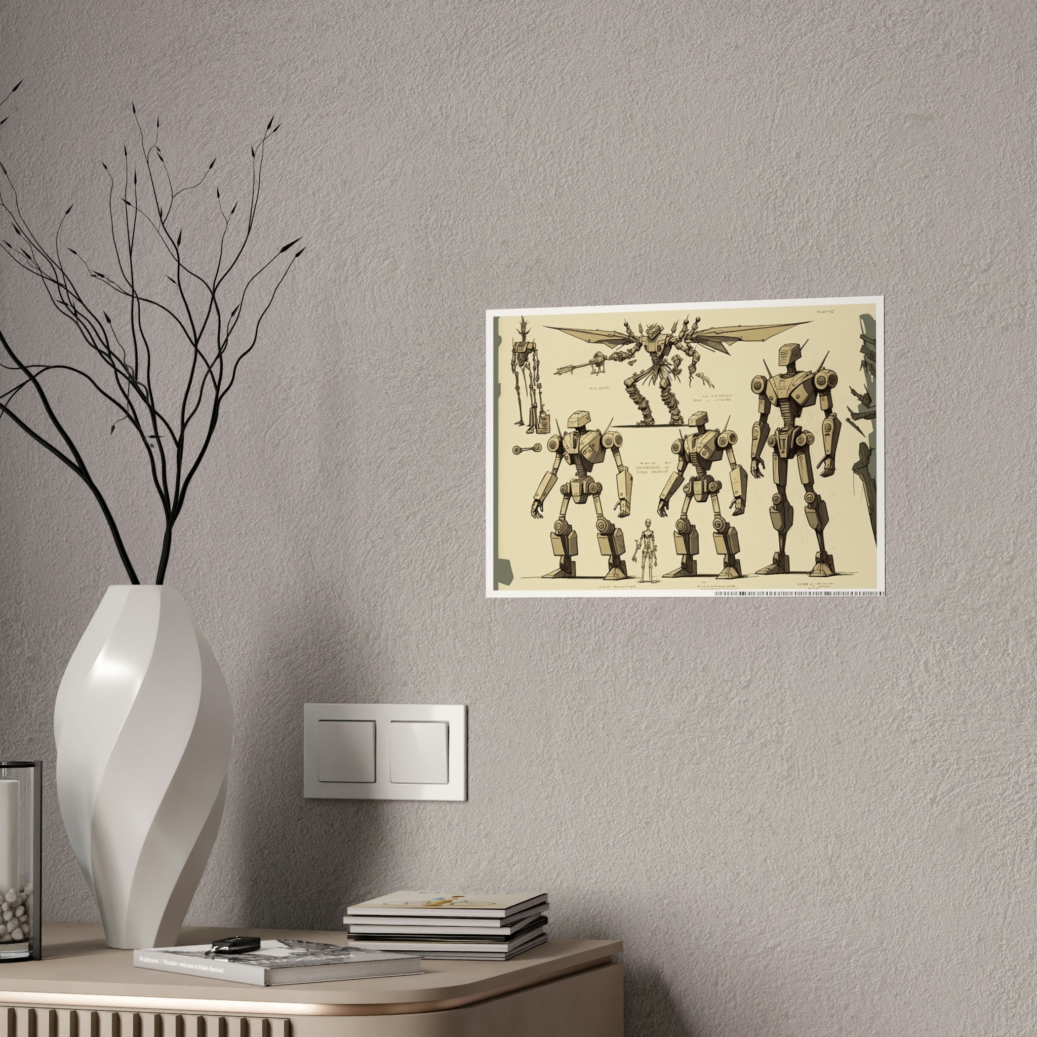 Robot Sketch Poster for Kids and Teens Digital Print Art for - Etsy