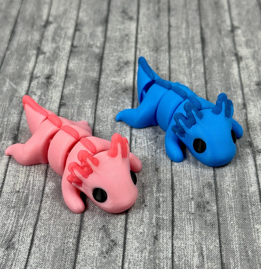 Axolotl - Annie and Arthur - Small Articulated Fidget Critter - Etsy