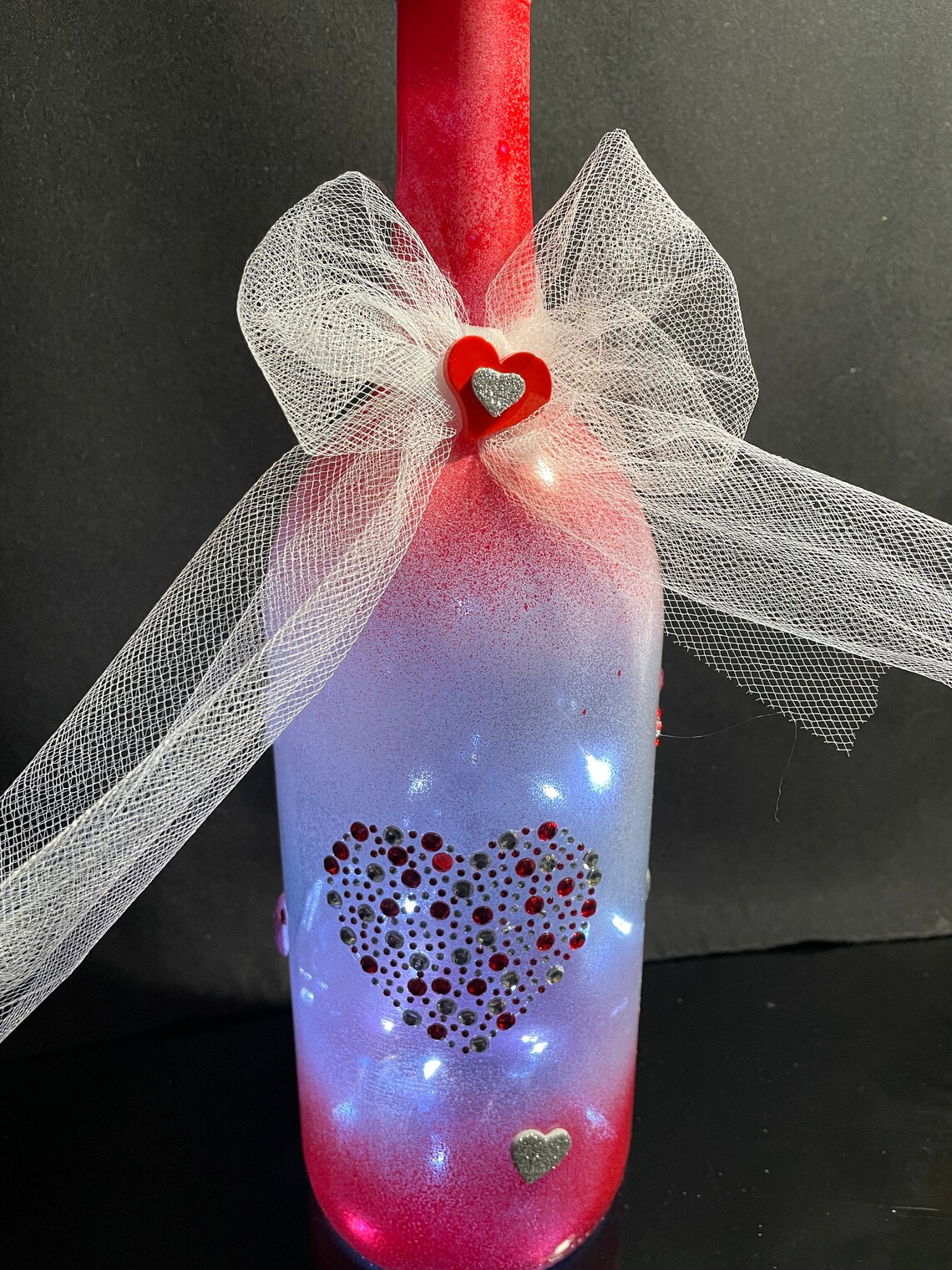 Red Heart Wine Bottle Night Light - Etsy