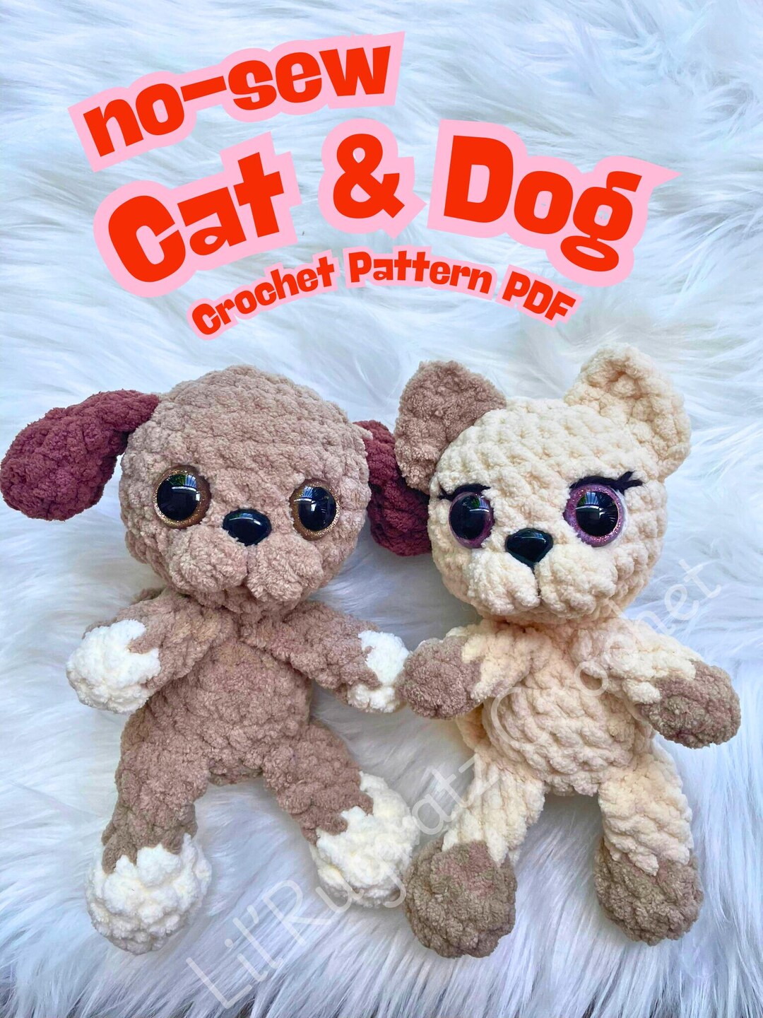 2-in1 Cat and Dog Crochet PDF Pattern | No-sew Amigurumi Pattern ...