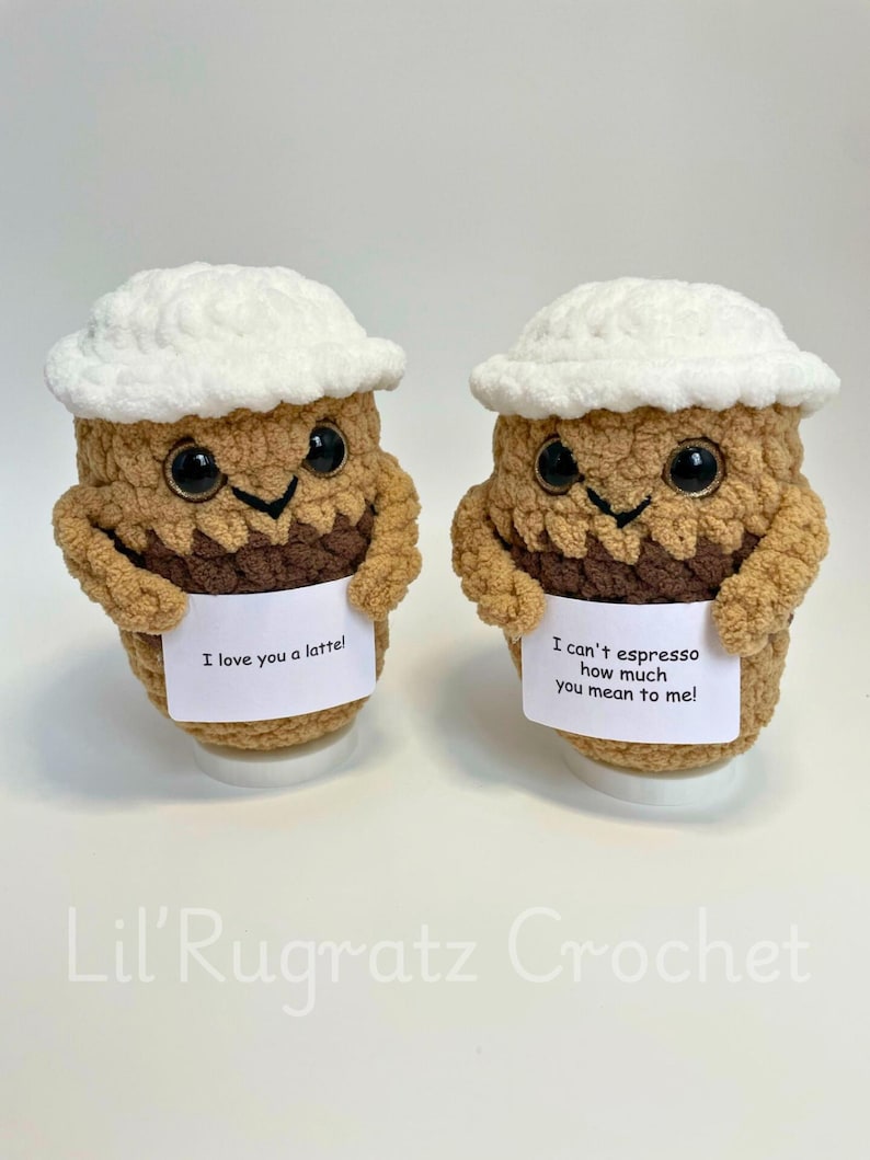 Positive Coffee Cup Crochet PDF Pattern | No-sew Amigurumi | Digital ...