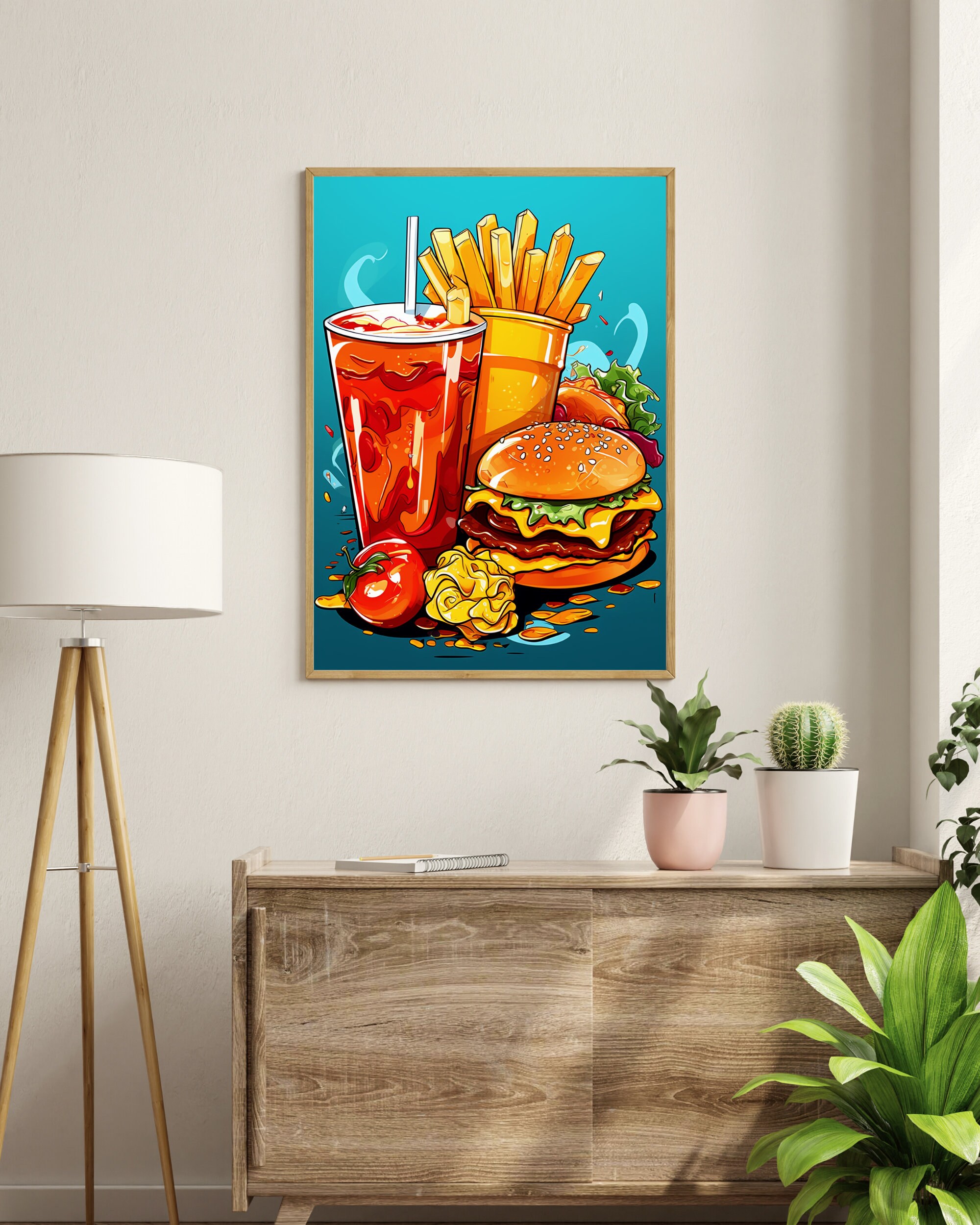 Fast Food Pop Art, Fast Food Art, Fast Food Wall Art, Burger Wall Art ...