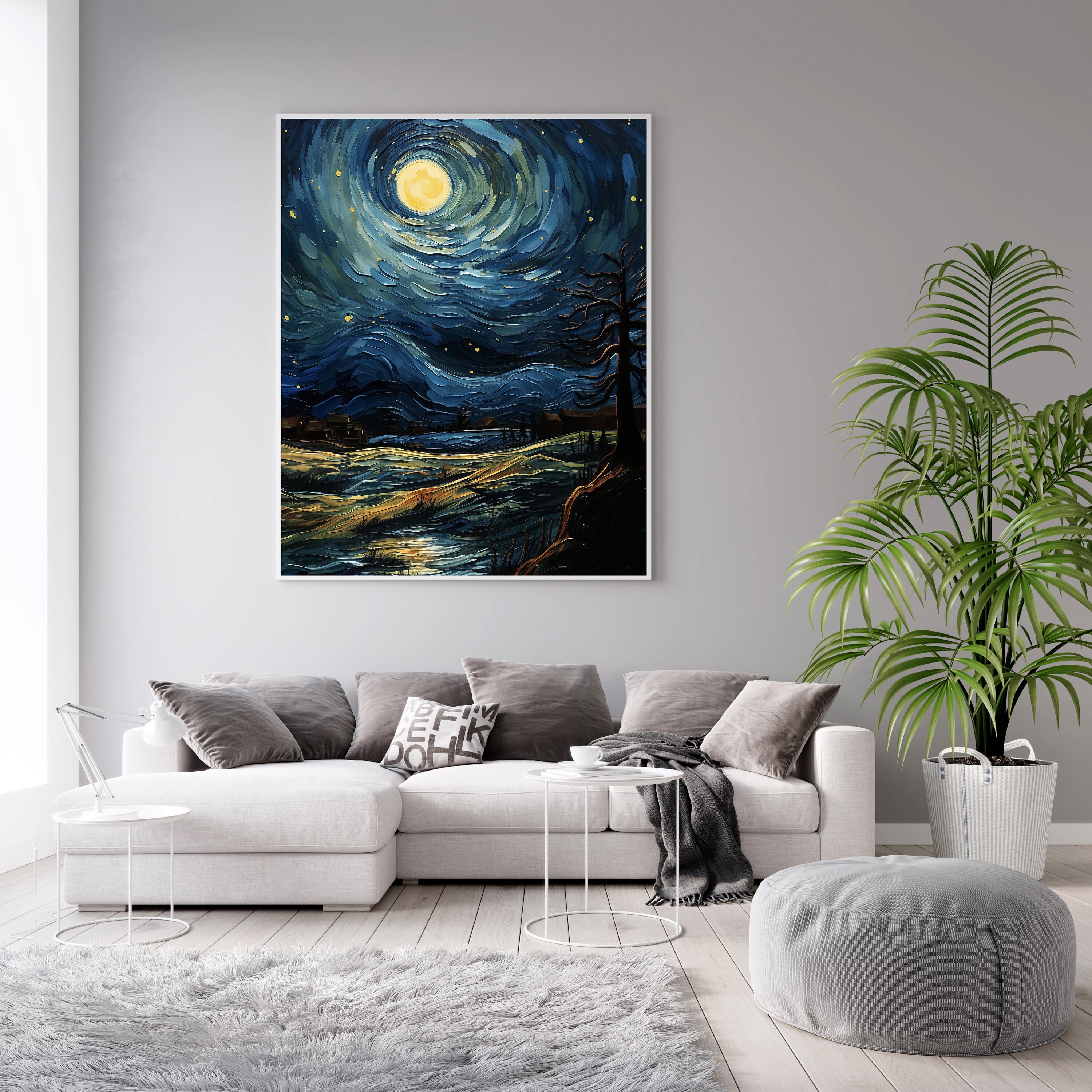 Starry Night Digital Download, Starry Sky Drawing, Impressionist ...