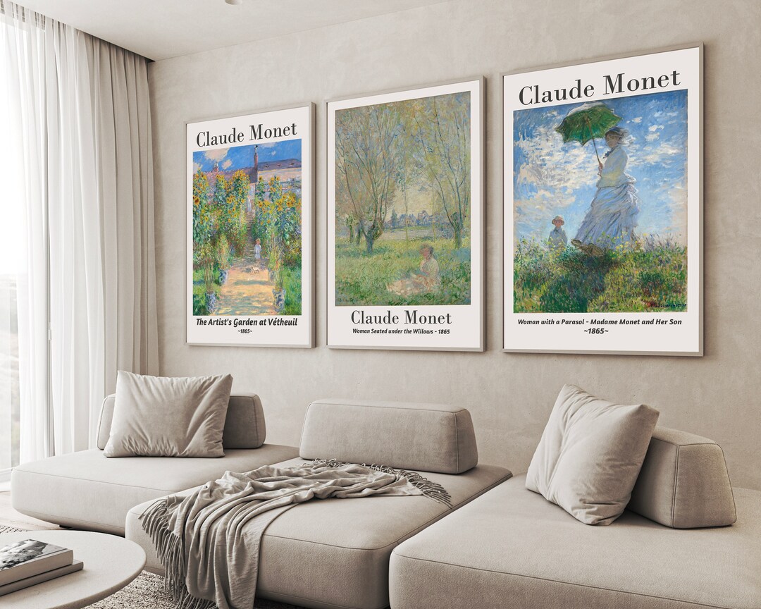 Claude Monet Poster Set of 3, Monet Prints, Vintage Oil Paintings ...