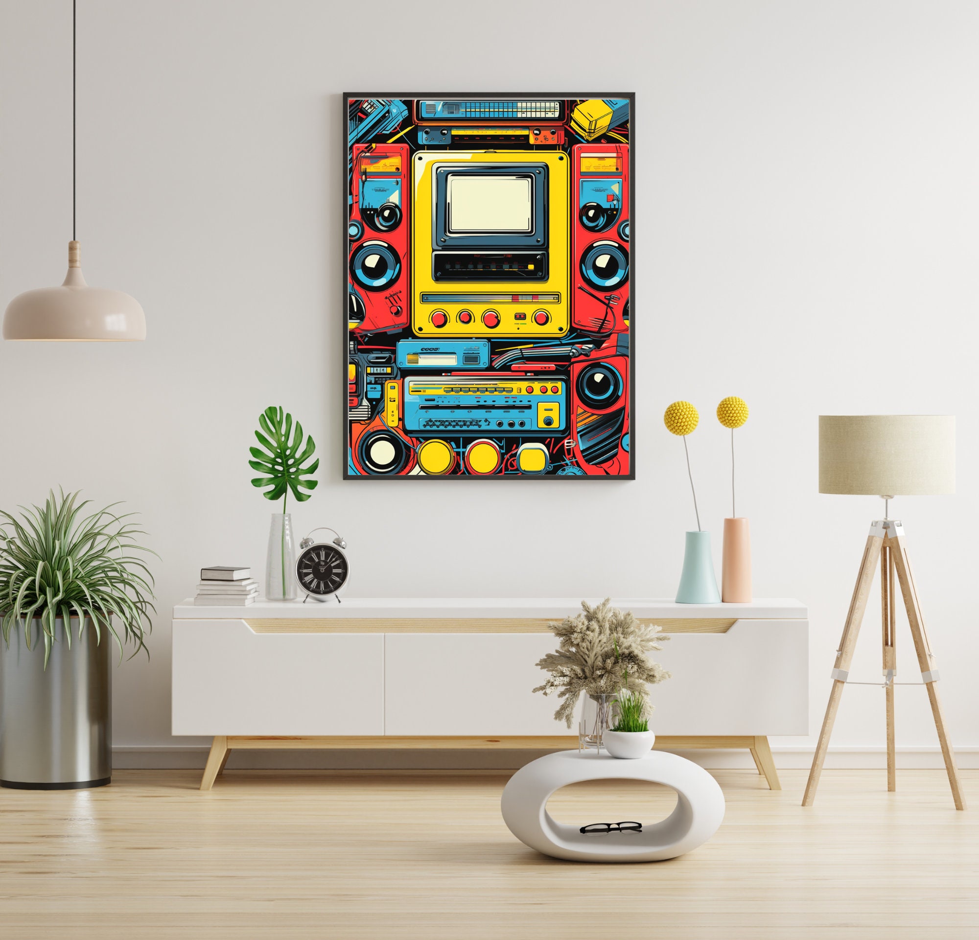 Retro Technology Wall Art, Retro Pop Art Artwork, Technology Pop Art ...