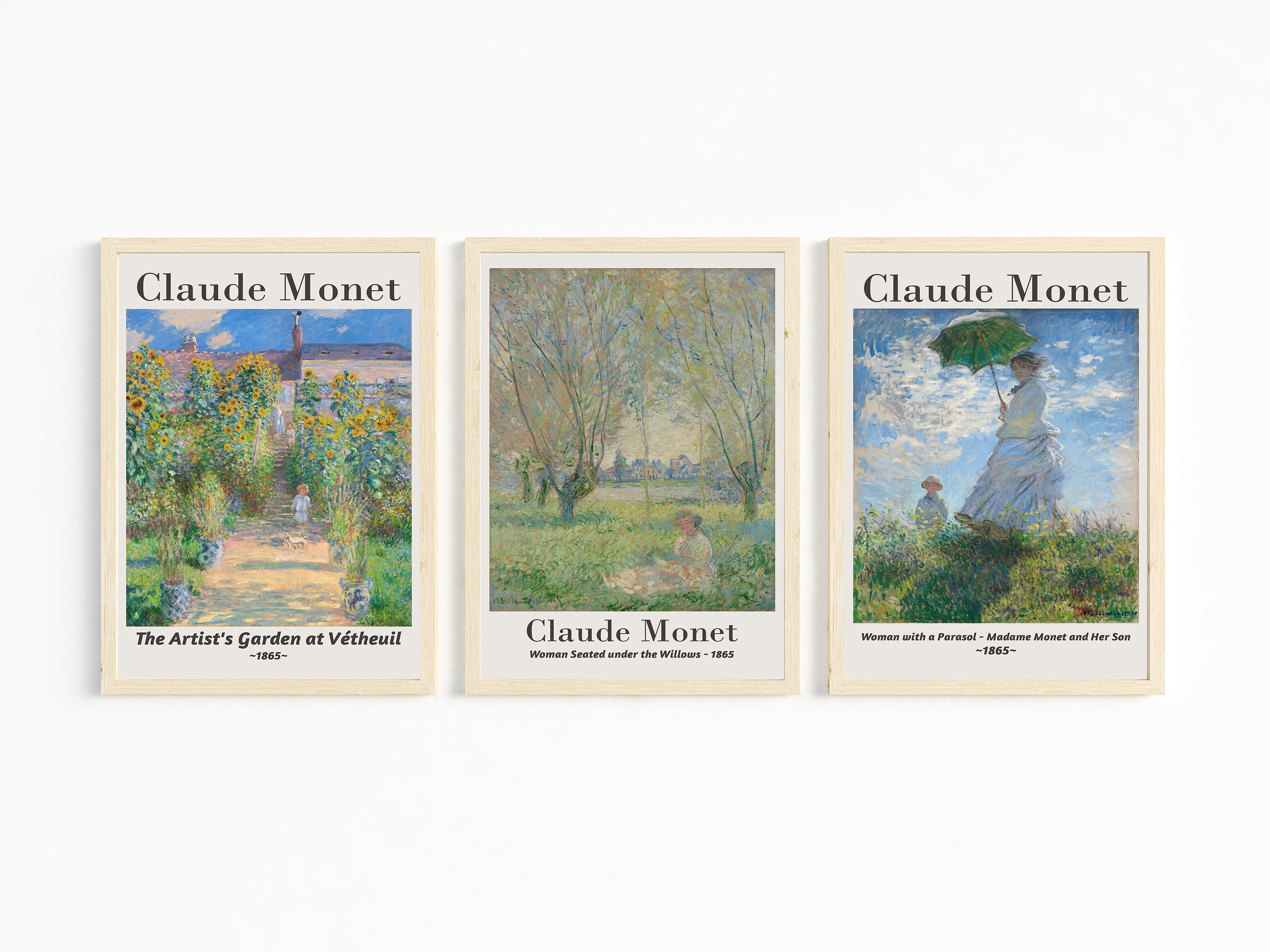 Claude Monet Poster Set of 3, Monet Prints, Vintage Oil Paintings ...