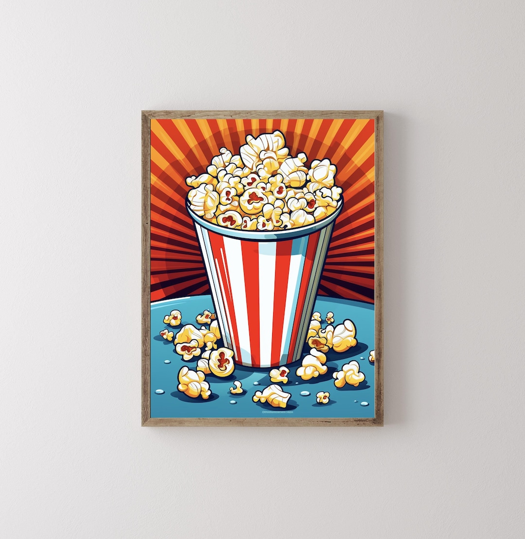 Popcorn Pop Art | Colorful Living Room Painting | Digital Download ...