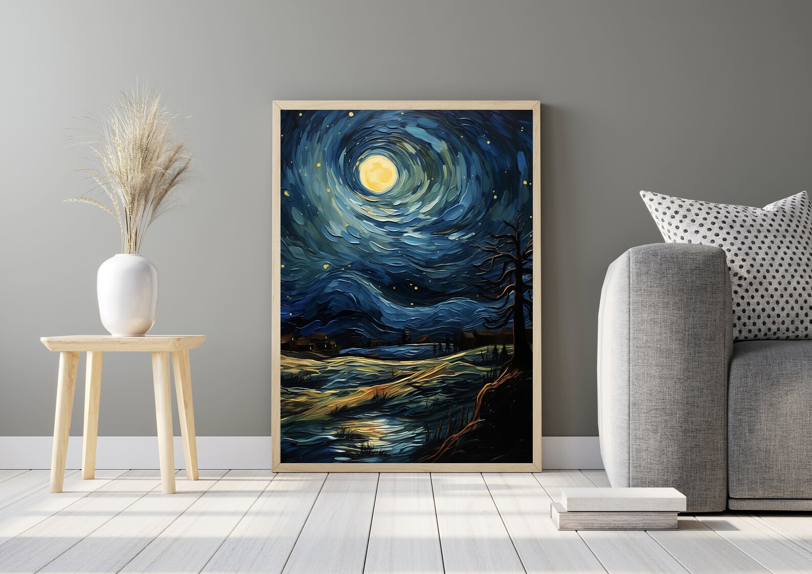 Starry Night Digital Download, Starry Sky Drawing, Impressionist ...