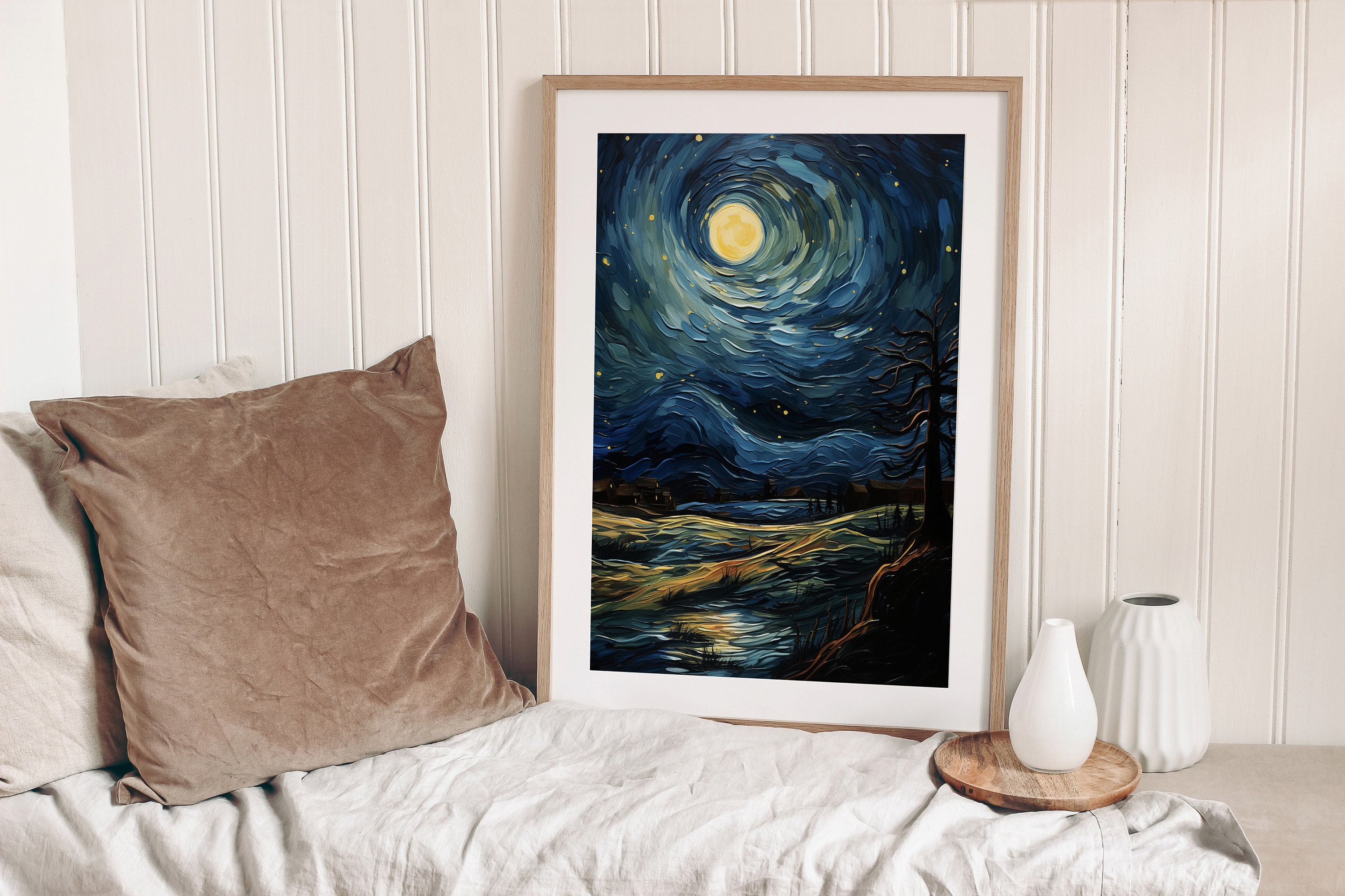 Starry Night Digital Download, Starry Sky Drawing, Impressionist ...
