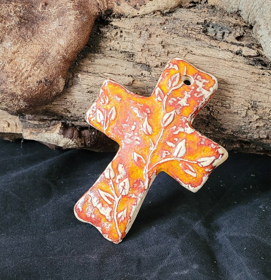 Clay Cross, Ceramic Cross, Crucifix, Gift for Communion, Confirmation ...