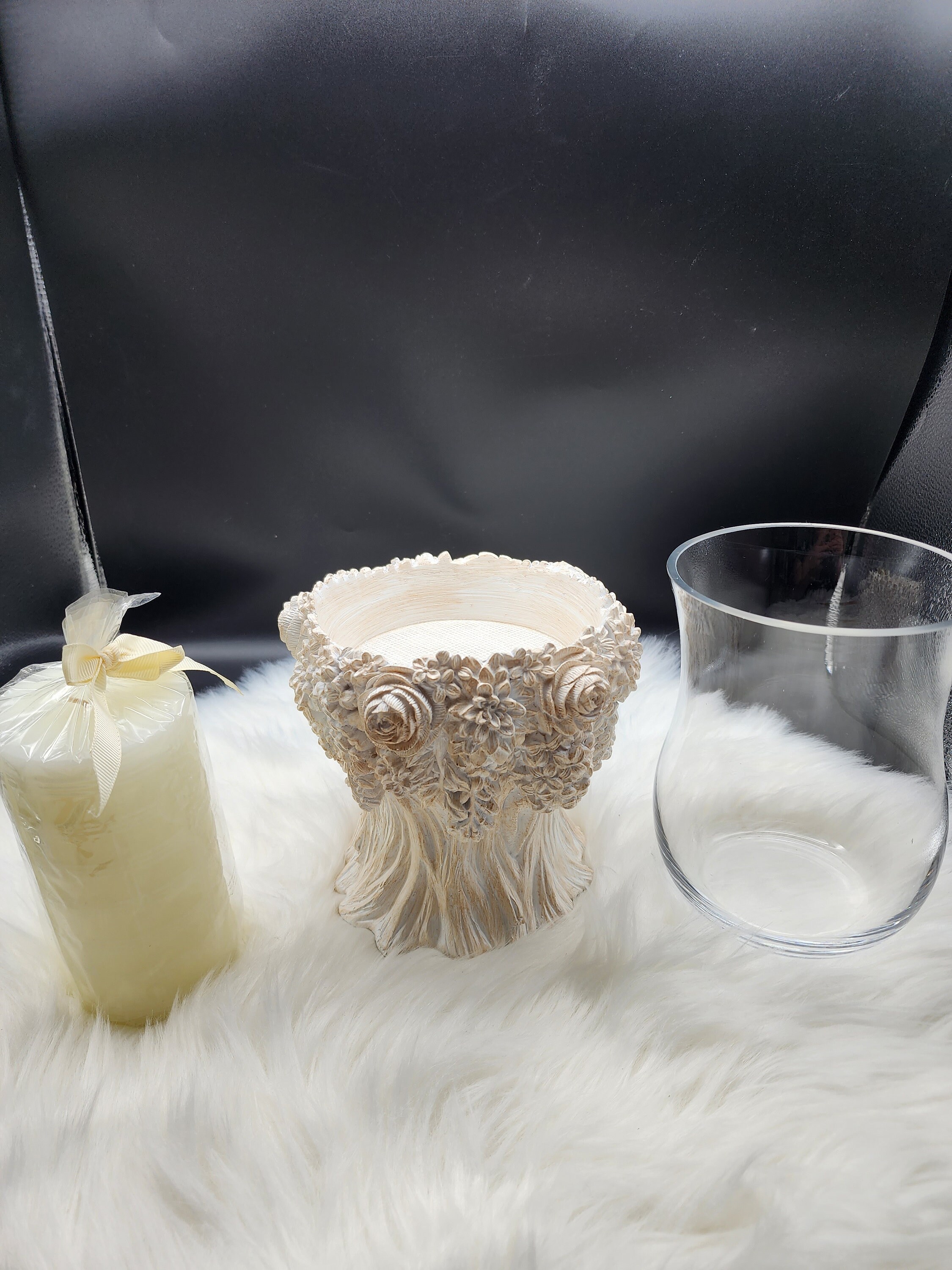 Homeworx by Harry Slatkin Floral Hurricane W/ Pillar Candle - Etsy