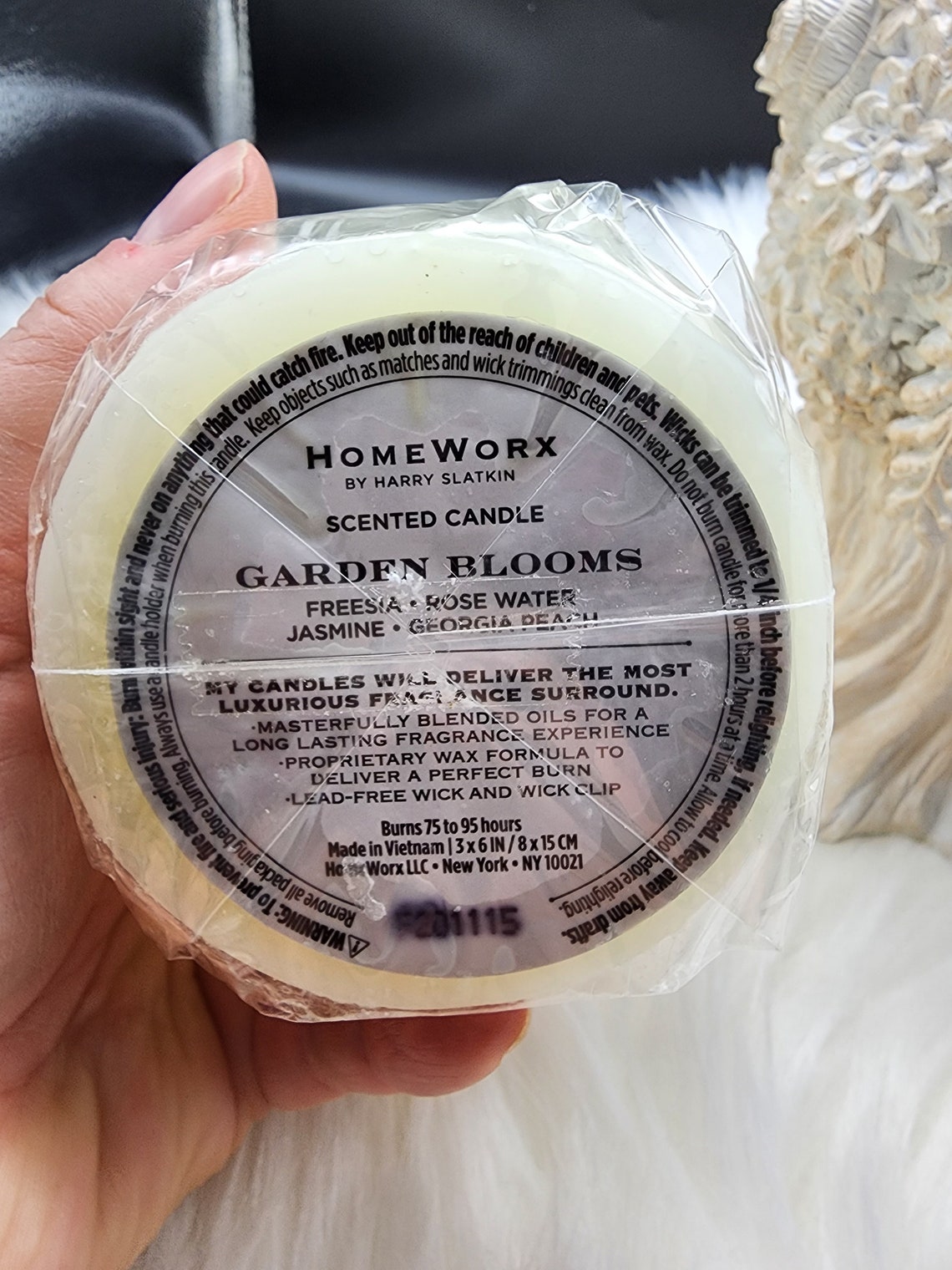 Homeworx by Harry Slatkin Floral Hurricane W/ Pillar Candle - Etsy