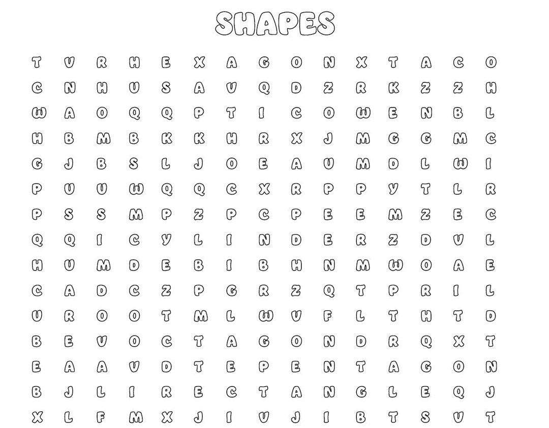 Coloring Shapes Word Search & Unscramble - Etsy