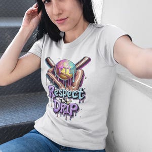 Dripping Softball Sports Drip Drippy Ice Cream Png|pink Purple Teal ...