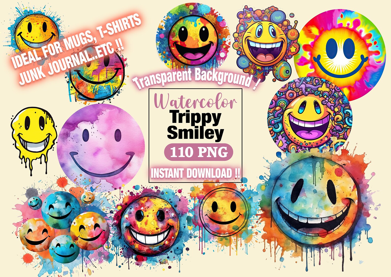 Smiley Face Svg, Daisy Flower Svg, Smiley Svg, Drippy Smiley Svg ...