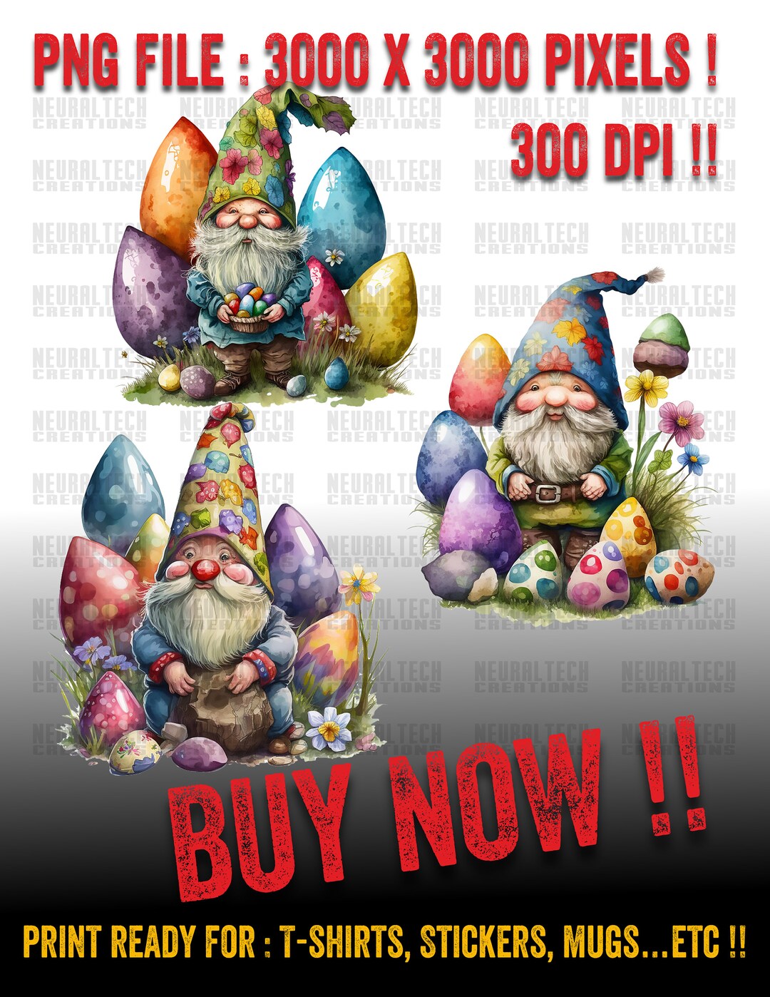 Cute Easter Gnome Watercolor Clipart Easter Gnomes PNG Easter Gnome ...