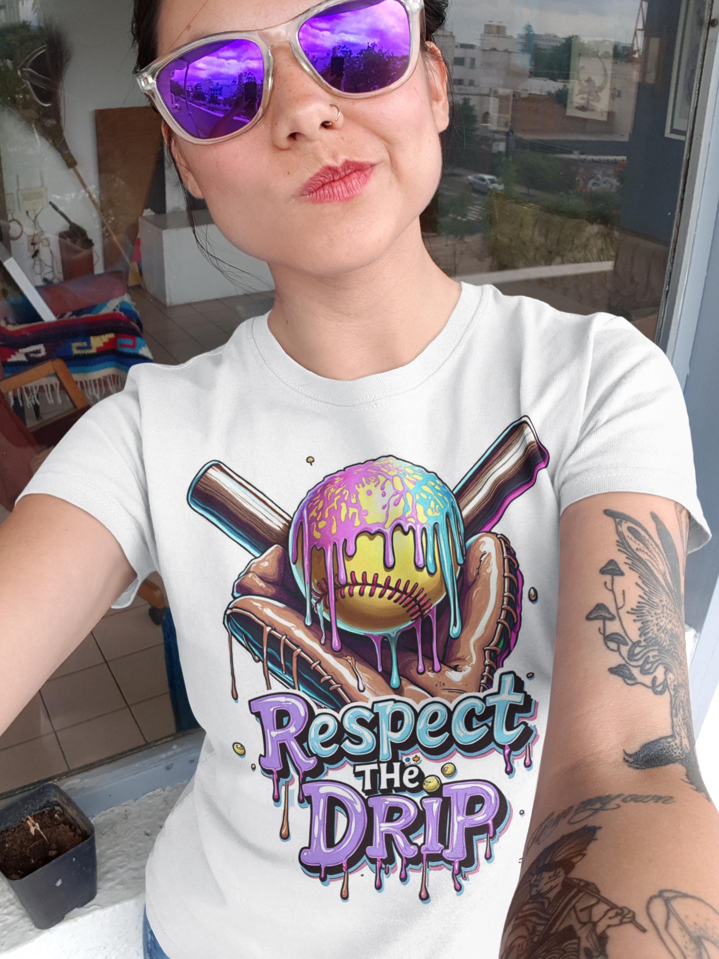 Dripping Softball Sports Drip Drippy Ice Cream Png|pink Purple Teal ...