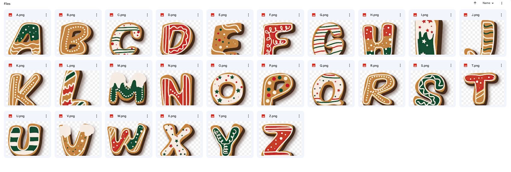 Christmas Clip Art Doodle Letters Gingerbread Cookies - Etsy