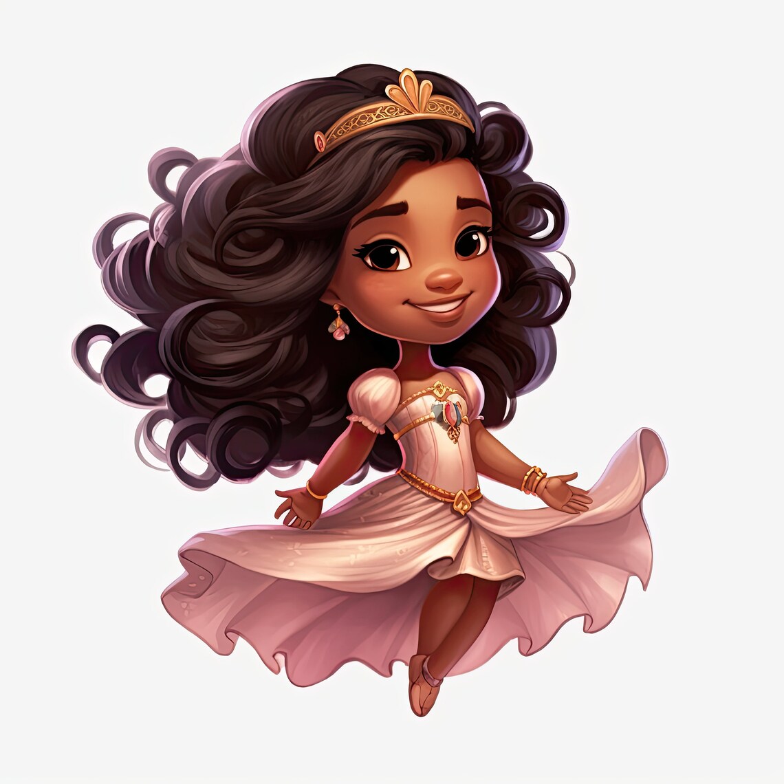 Little Princess Clipart, Watercolor Princess Clipart, Nursery Decor PNG ...