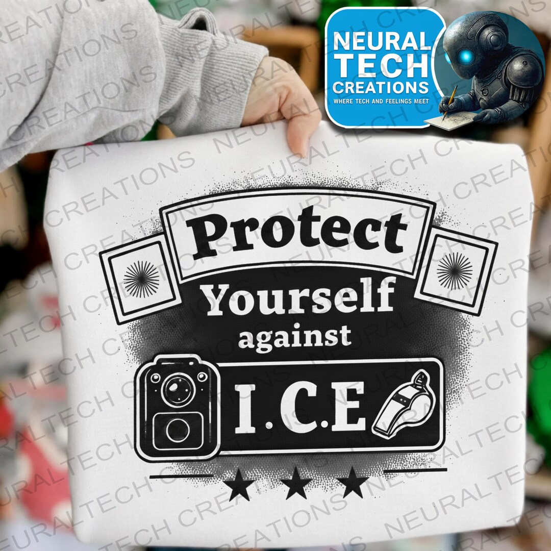 Protect Yourself Against ICE PNG | Whistle & Body Cam Awareness Design ...