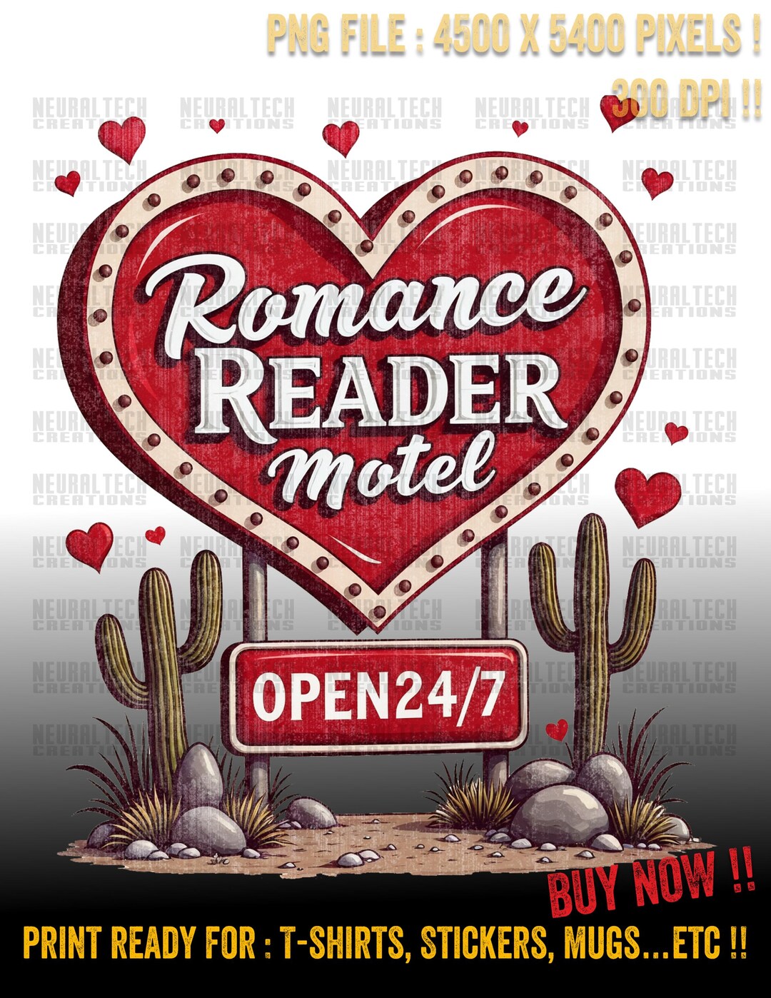 Romance Readers Motel Book Lover PNG Retro Book Valentines Png Bookish ...