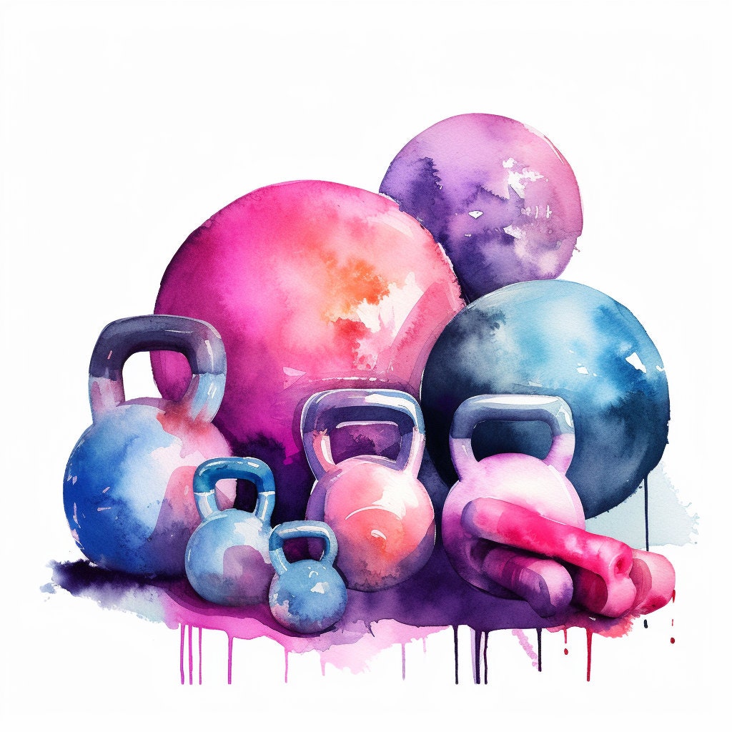 Crossfit Gym Clipart Watercolor Png Gym Png Instant Download - Etsy