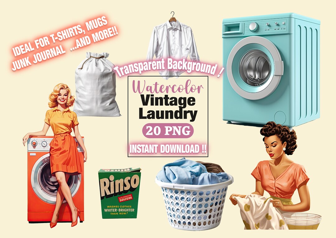 Watercolor Cleaning Clipart Set Cleaning Things Cleaning Stickers Clip ...