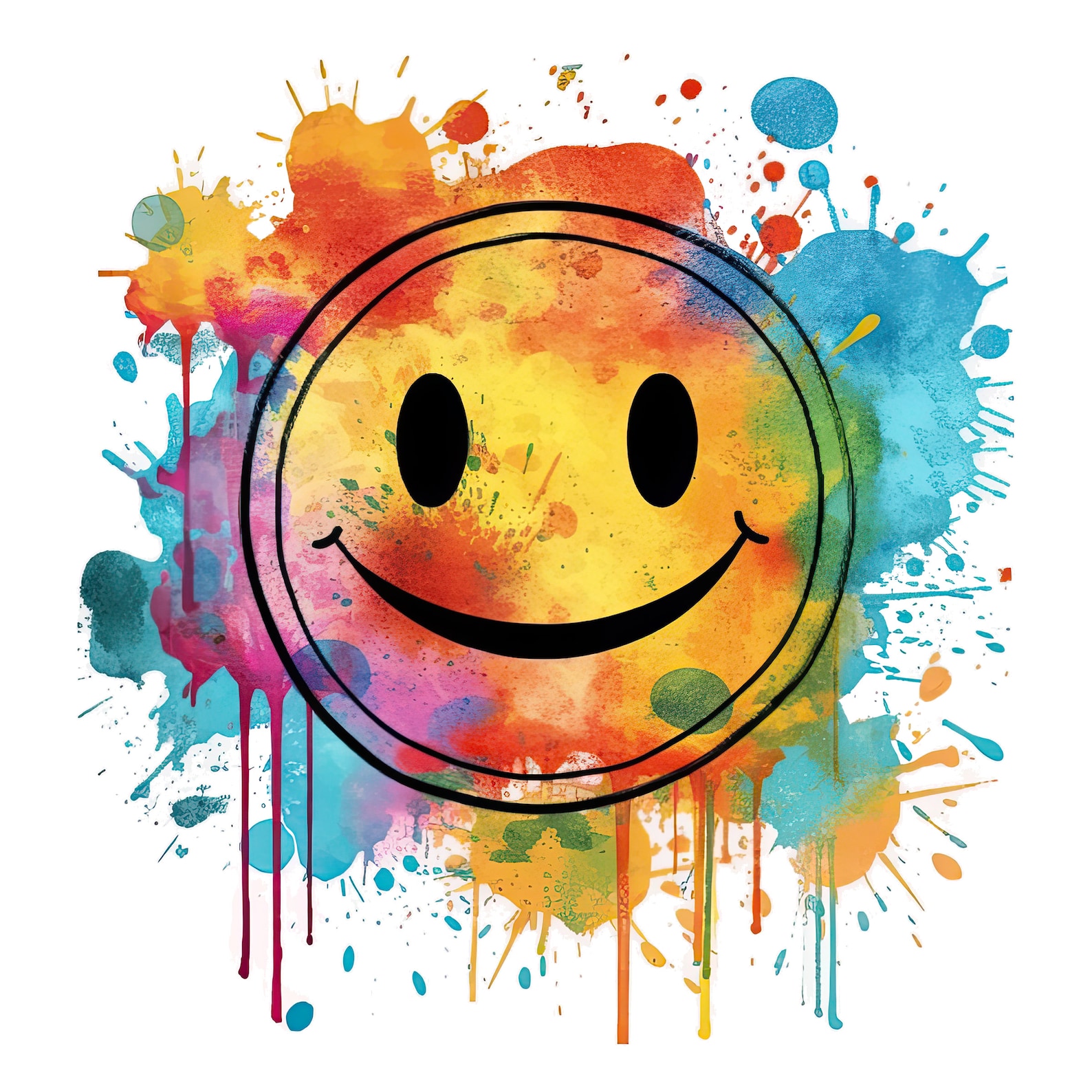 Smiley Face Svg, Daisy Flower Svg, Smiley Svg, Drippy Smiley Svg ...
