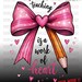 Teacher Valentine Coquette Bow Pencil Png, Glitter Valentine Teacher ...