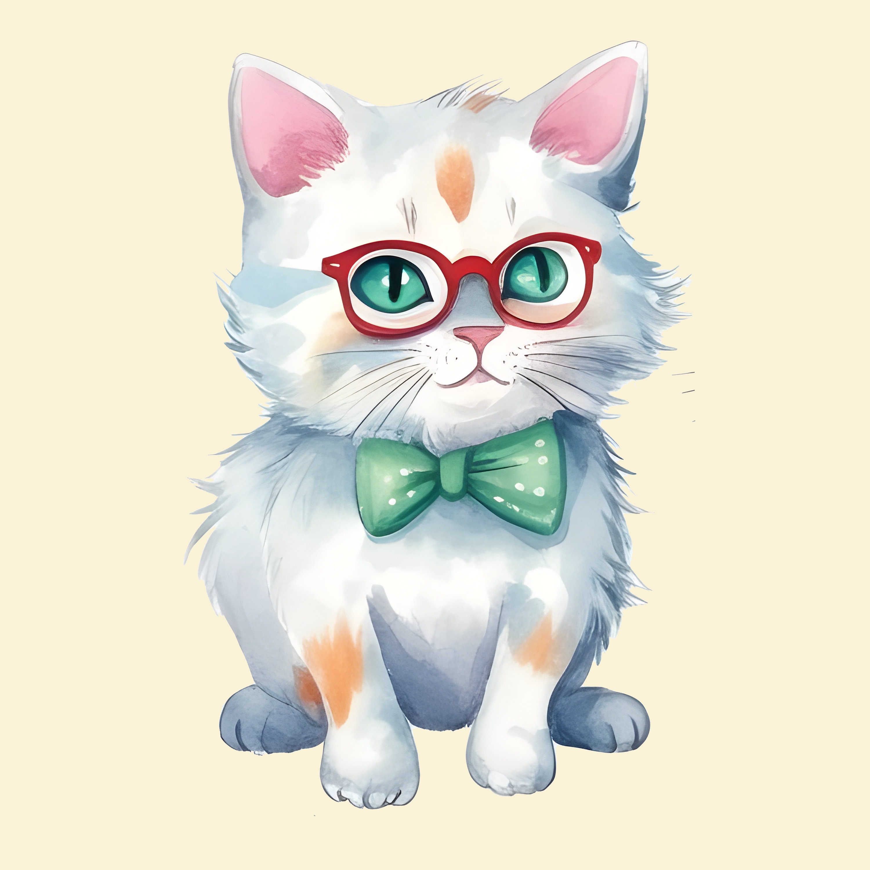 Cats With Glasses Png, Watercolor Cats, Funny Cats Clipart, Cats ...