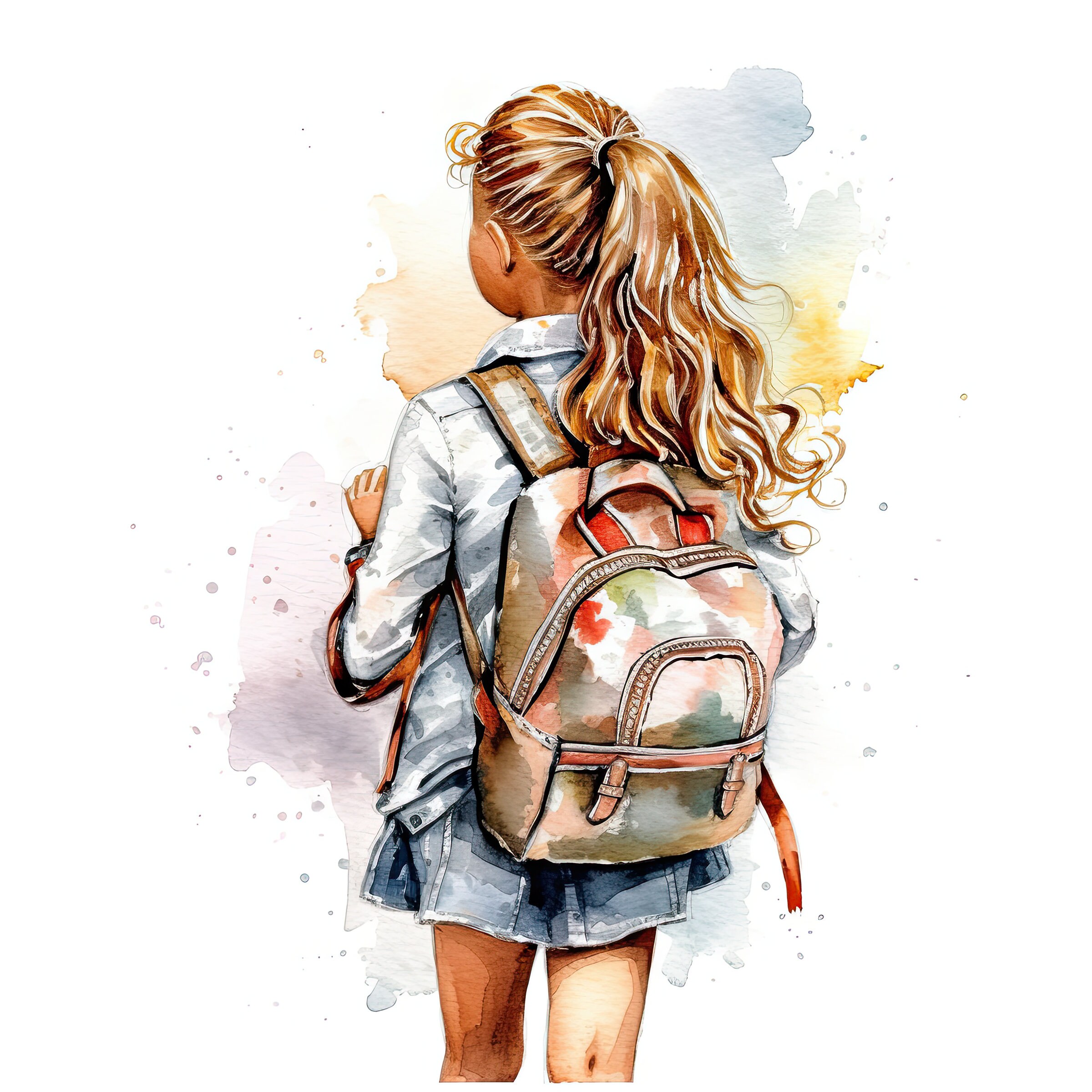 Watercolor School Clipart Back to School Clipart School - Etsy