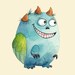 Cute Watercolor Rainbow Monsters, Cute Monster Clipart,cute Clipart ...