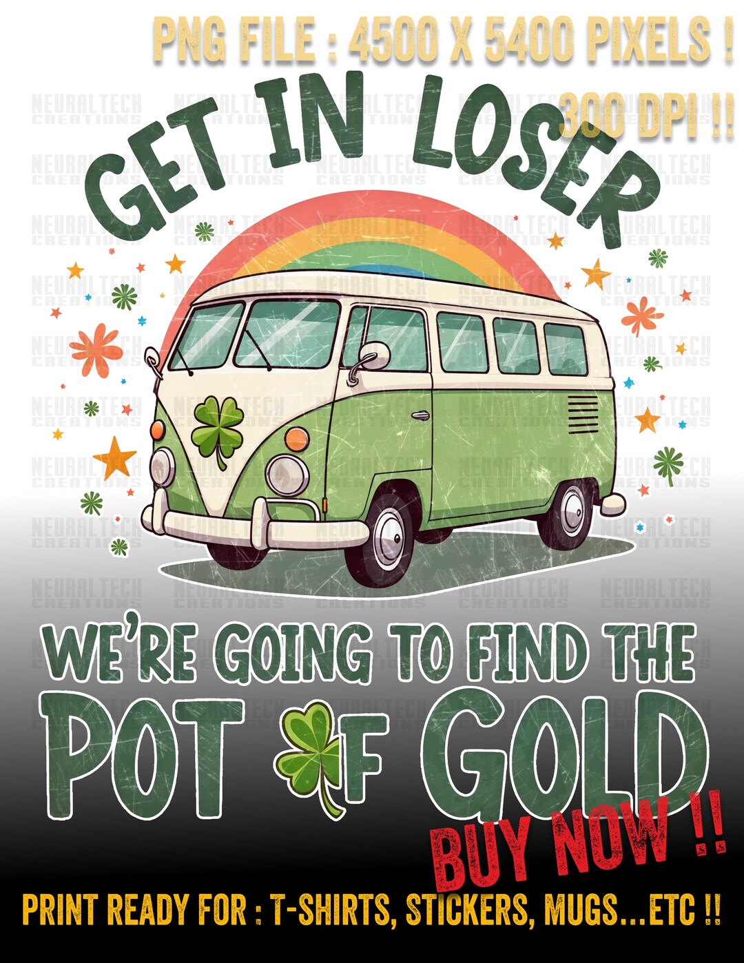 Retro St. Patrick's Day PNG Sublimation, St Patricks Day, Clover Png ...