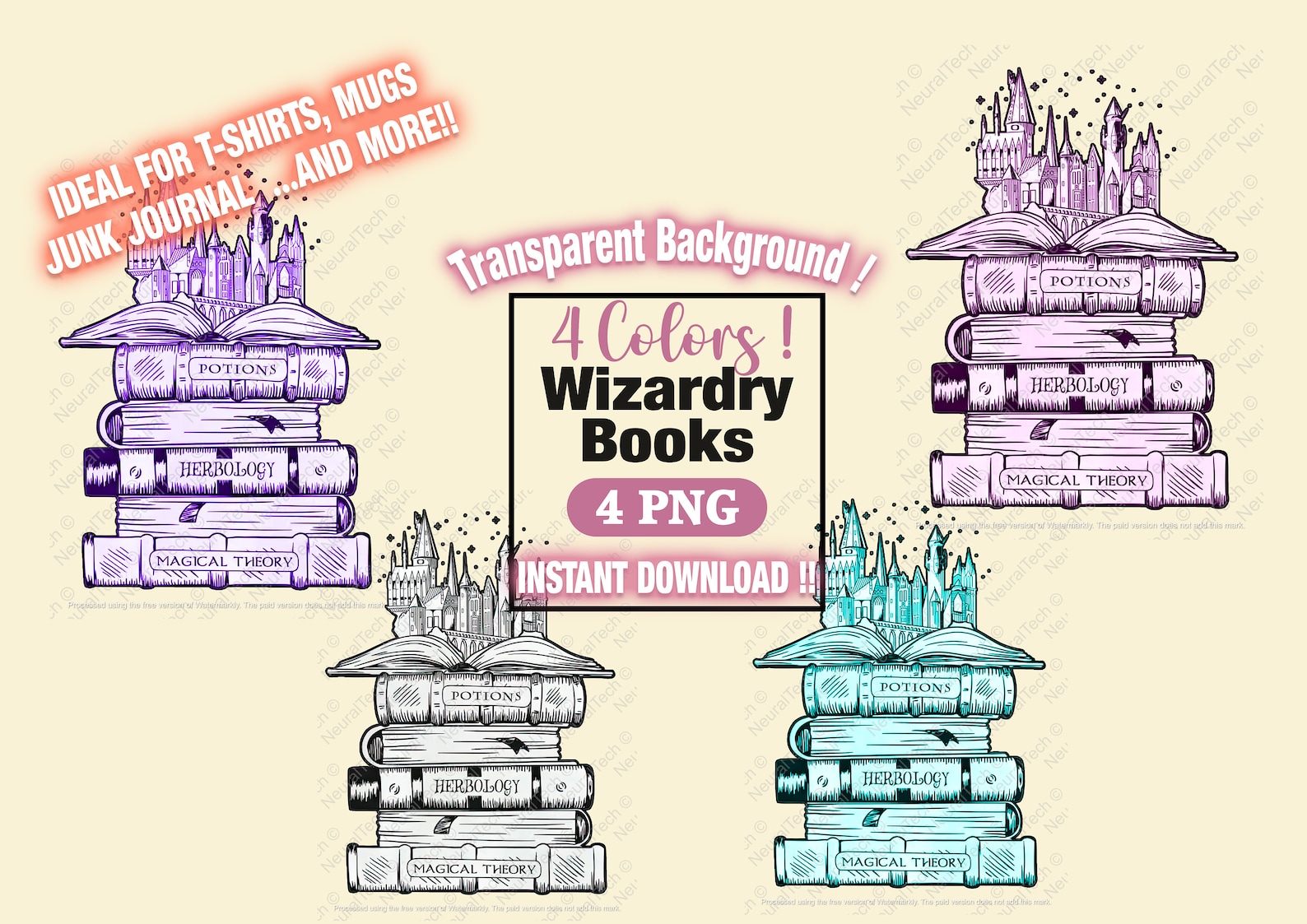 Wizard Book Design, Png, Svg Download, Potter Clipart, Magic Art ...